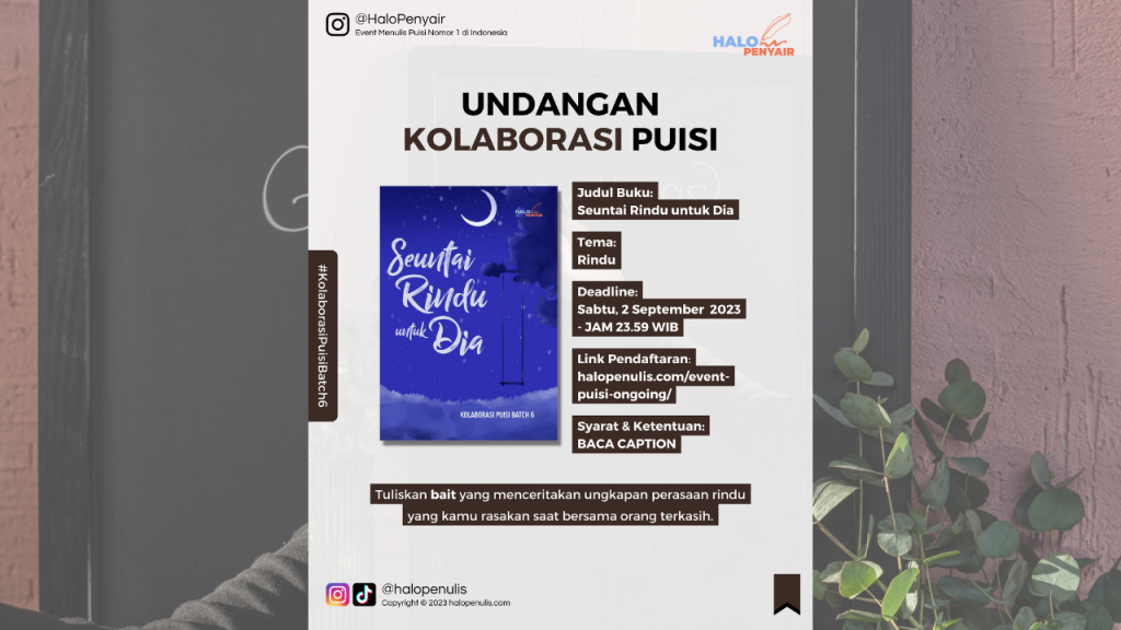 Undangan Kolaborasi Puisi Batch 6 Berjudul Seuntai Rindu untuk Dia