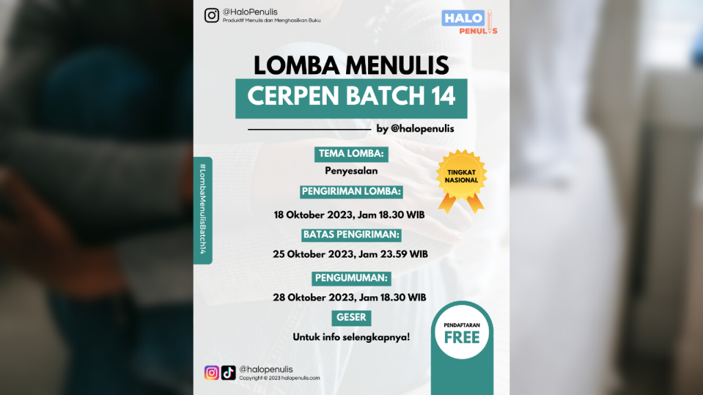 Lomba Menulis Cerpen Batch 14 Tema Penyesalan [SELESAI] - Halo Penulis ...