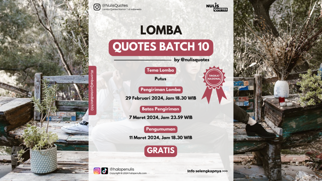 Lomba Quotes Batch 10 Tema Putus [SELESAI] - Halo Penulis Group